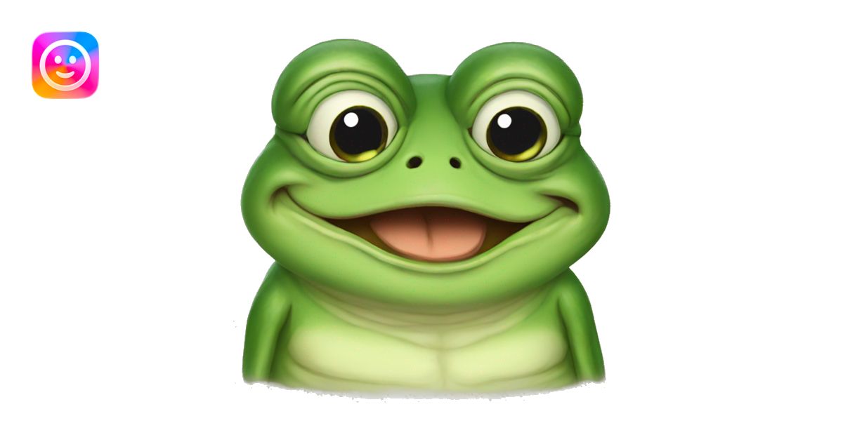 Pepe frog looks like a fat butterfly emoji | AI Emoji Generator