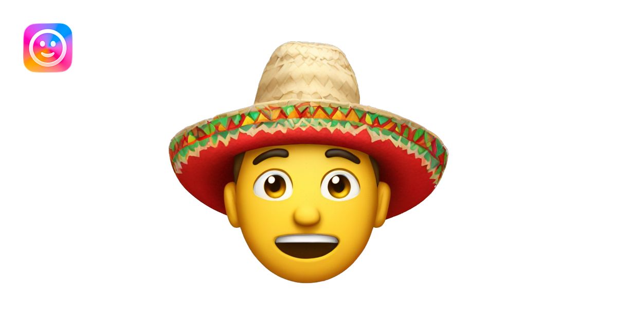 guy in mexican hat that is red and embarrassed emoji | AI Emoji Generator
