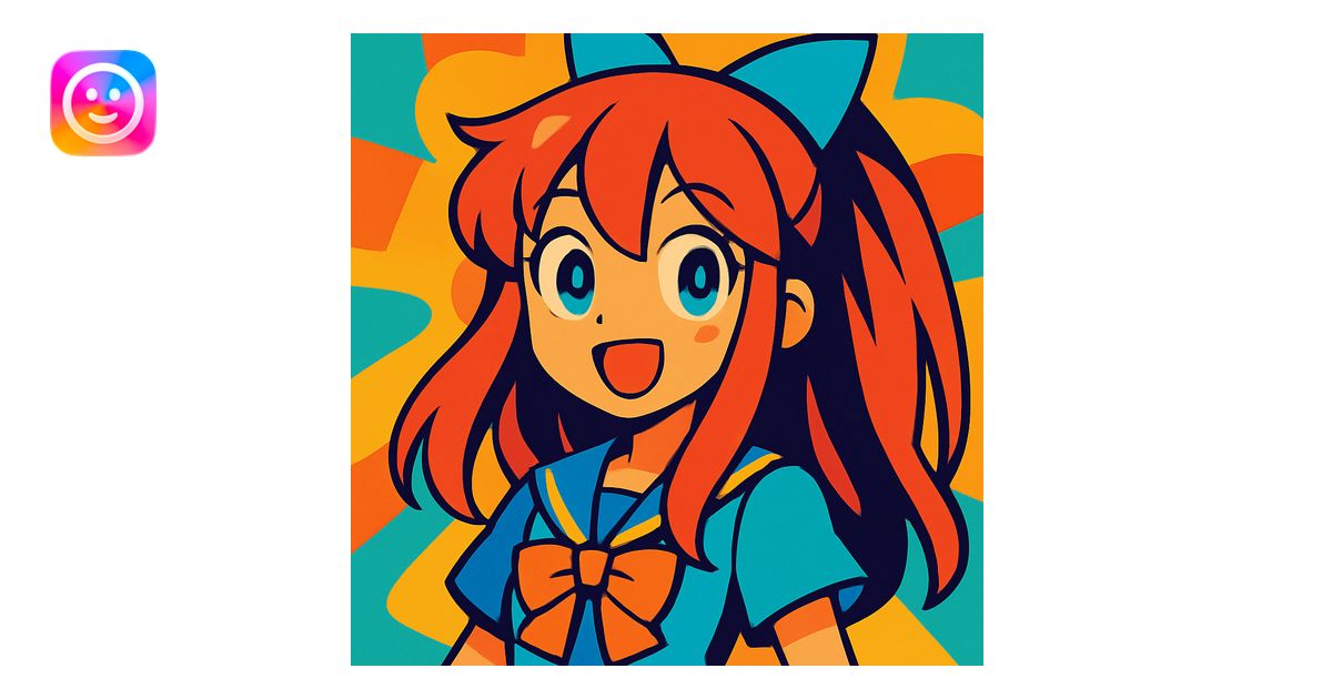 anime girl, vibrant toon style illustration | AI Emoji Generator