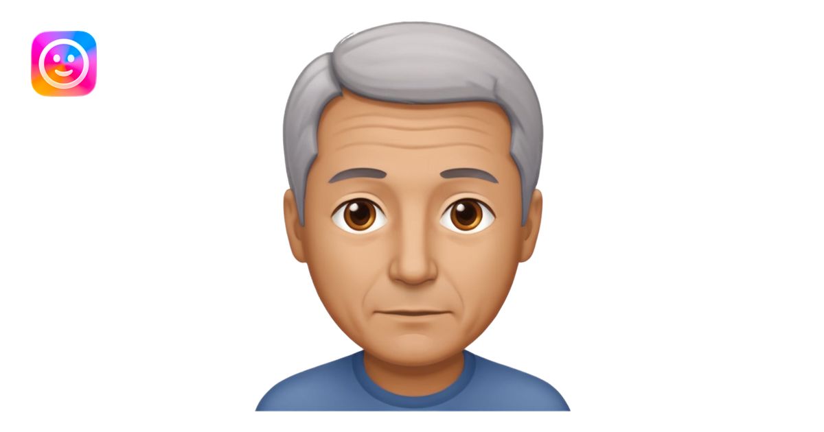 Illustrated emoji of a middle aged man with receding grey hair and ...