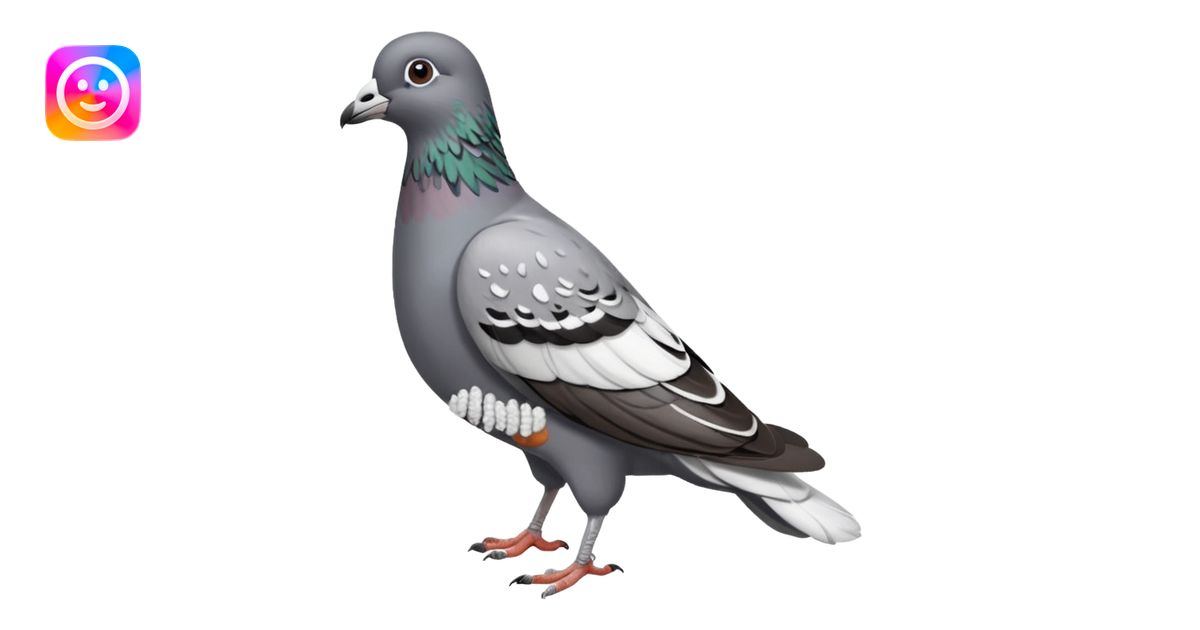 Pigeon + crumb trail, Street Wildlife. emoji | AI Emoji Generator