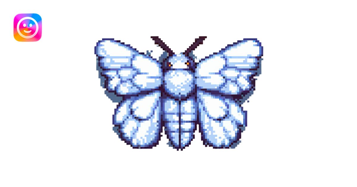 pixel art fluffy moth illustration | AI Emoji Generator