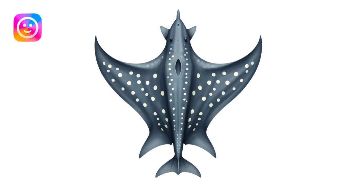 Spotted eagle sting ray with wide wingspan and long tail viewed from ...