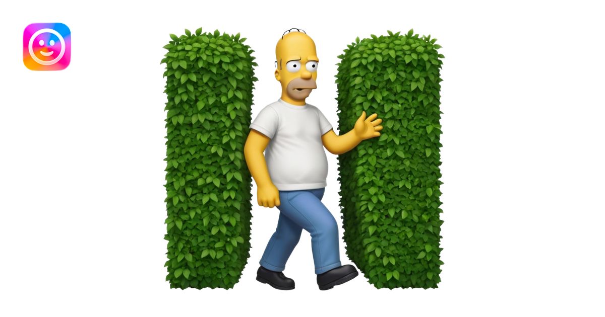 homer going into the hedge emoji | AI Emoji Generator