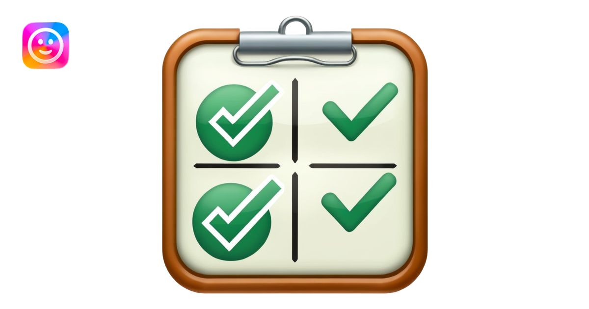 two checkboxes from a checklist with ticks emoji | AI Emoji Generator
