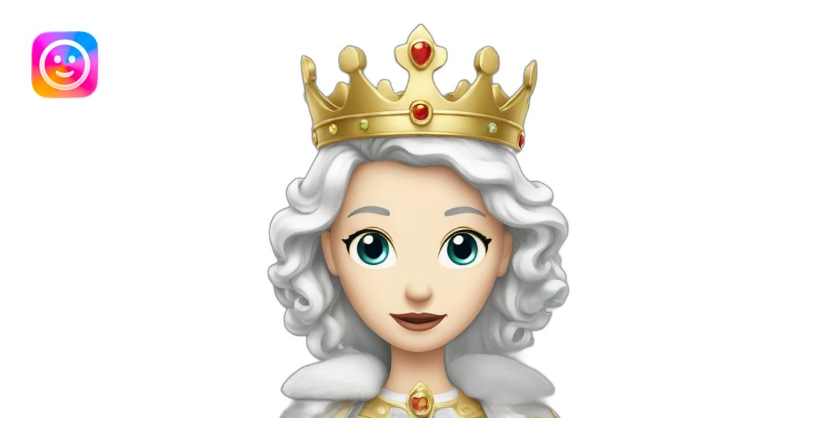 white queen and golden crown emoji | AI Emoji Generator