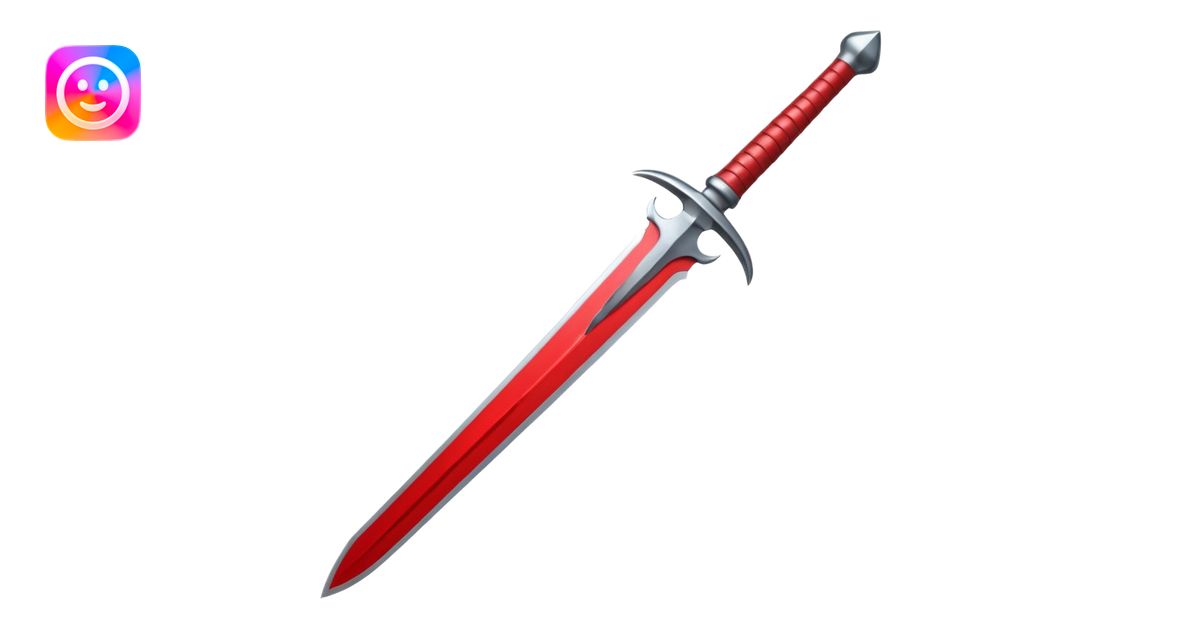 Make an Icon with a red sword emoji | AI Emoji Generator