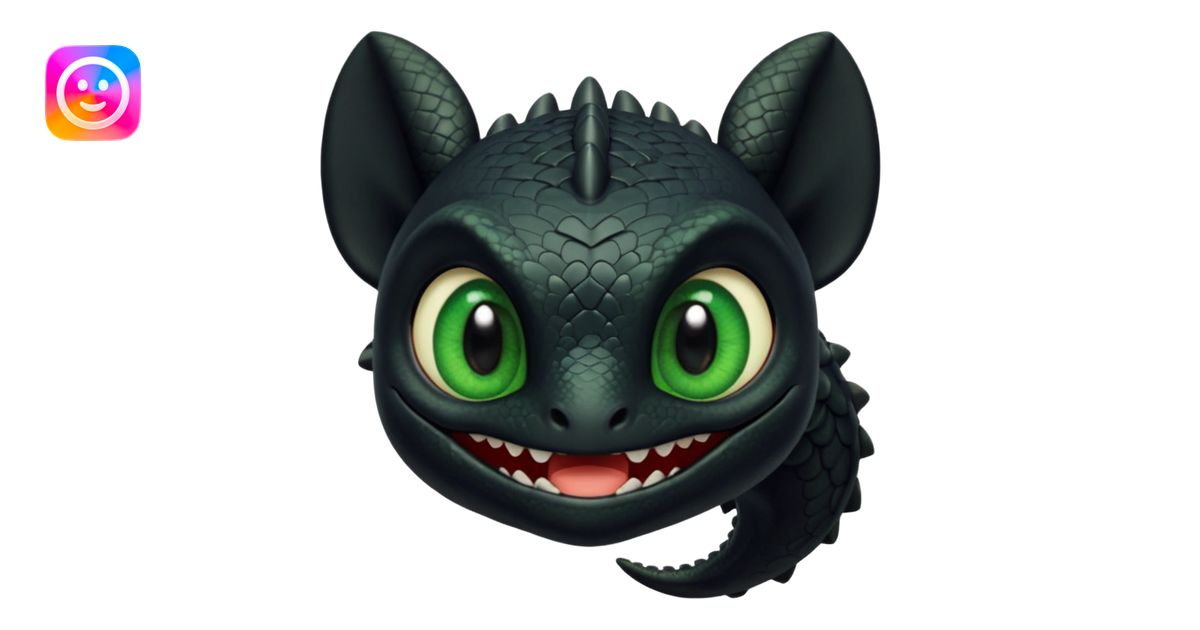 Toothless face only from how to train your Dragon emoji | AI Emoji ...