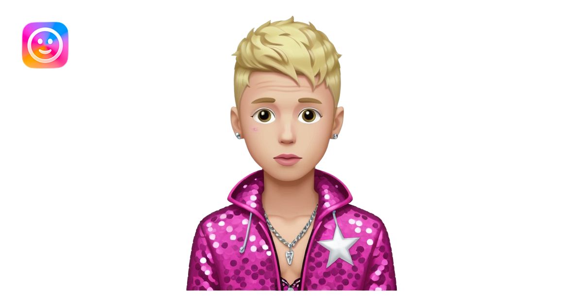 Machine Gun Kelly with blonde hair, dark pink sequin outfit emoji | AI ...
