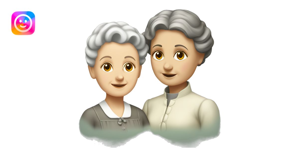 marie curie with dother irene emoji | AI Emoji Generator