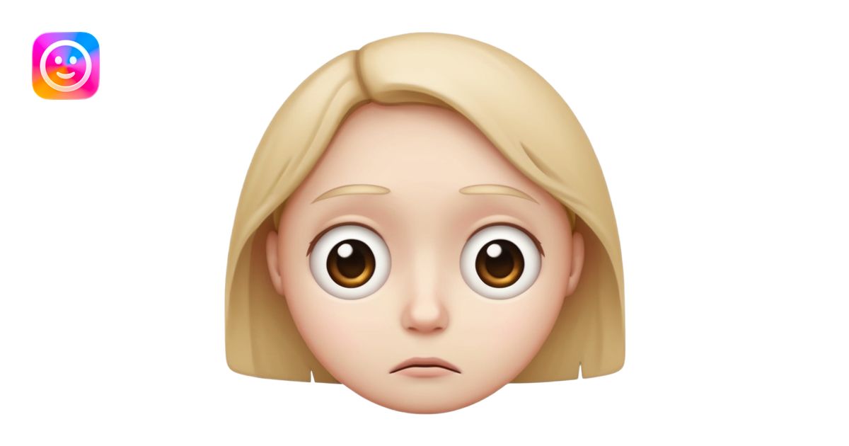 Sad circle face emoji with big sad eyes emoji | AI Emoji Generator