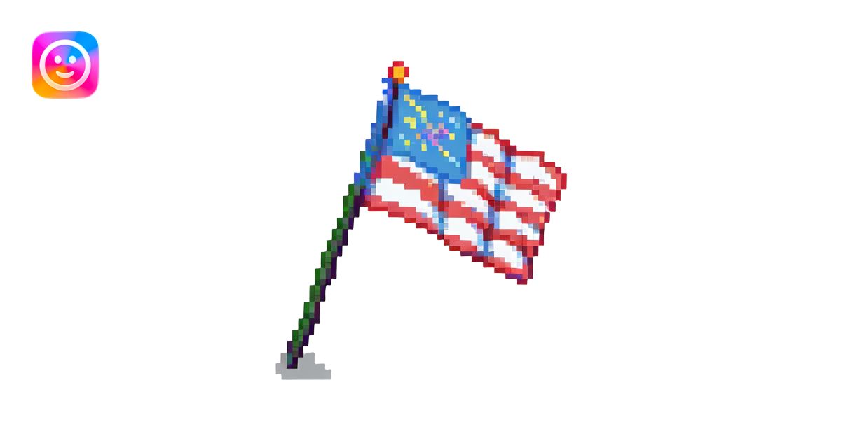 waving flag pixel art illustration | AI Emoji Generator