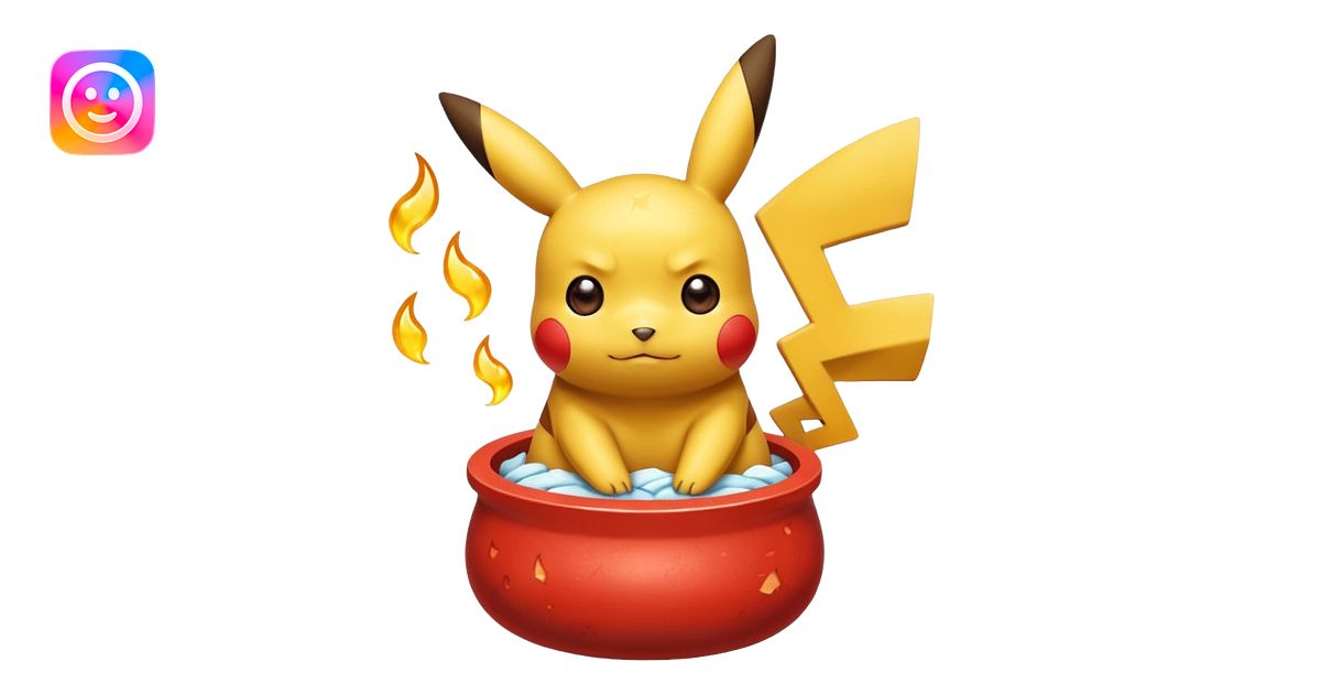 Un Pikachu rouge qui et triste avec des éclairs en fond et il a fait ...