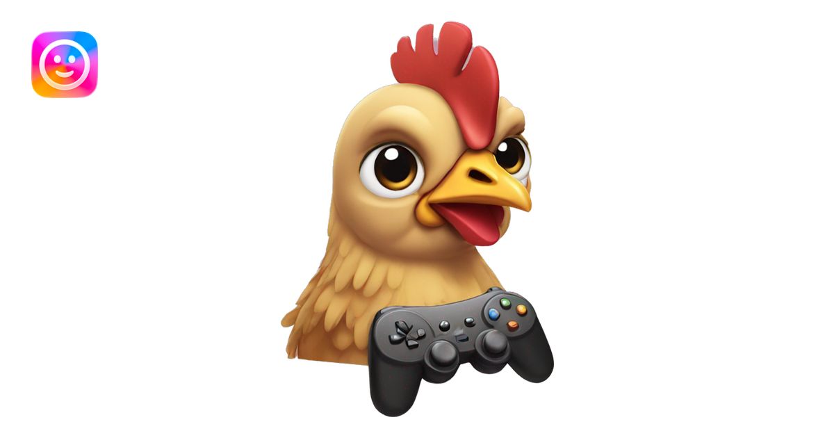 Chicken playing video game emoji | AI Emoji Generator