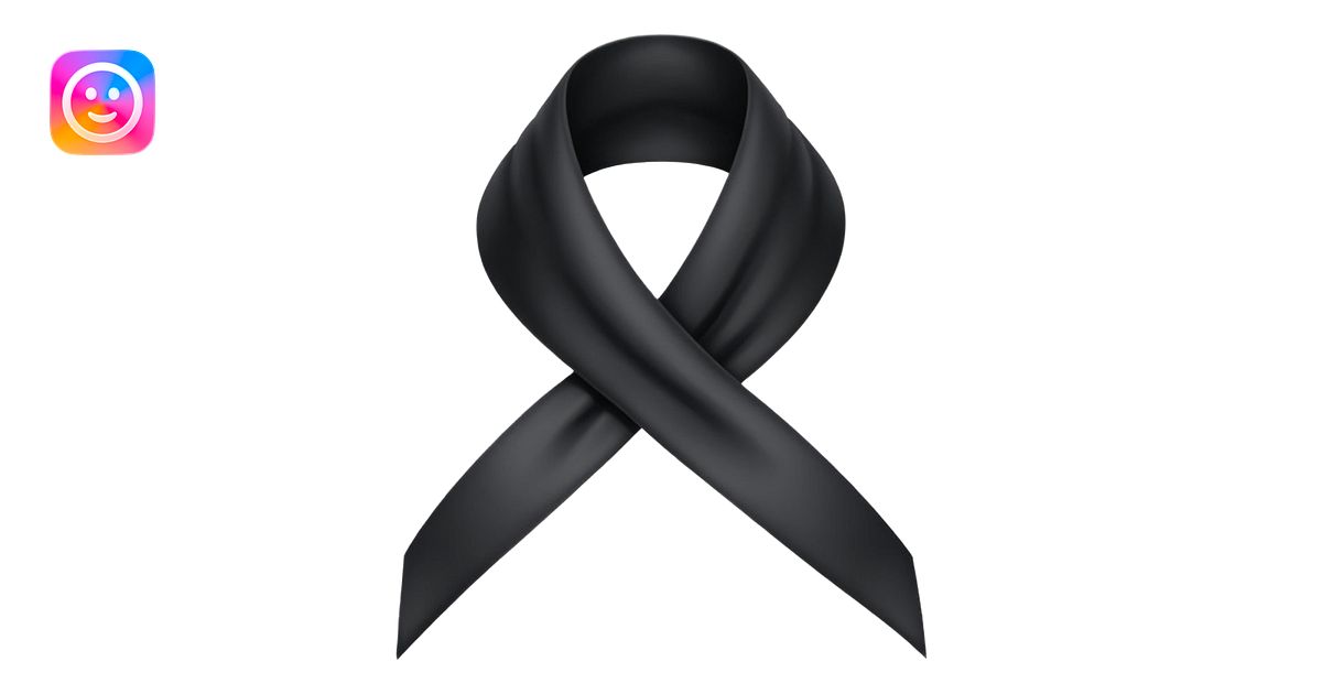 One Black ribbon for dead people honoring emoji | AI Emoji Generator