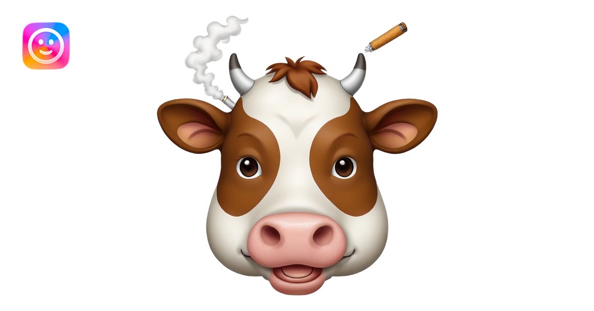 cow smoke weed emoji | AI Emoji Generator