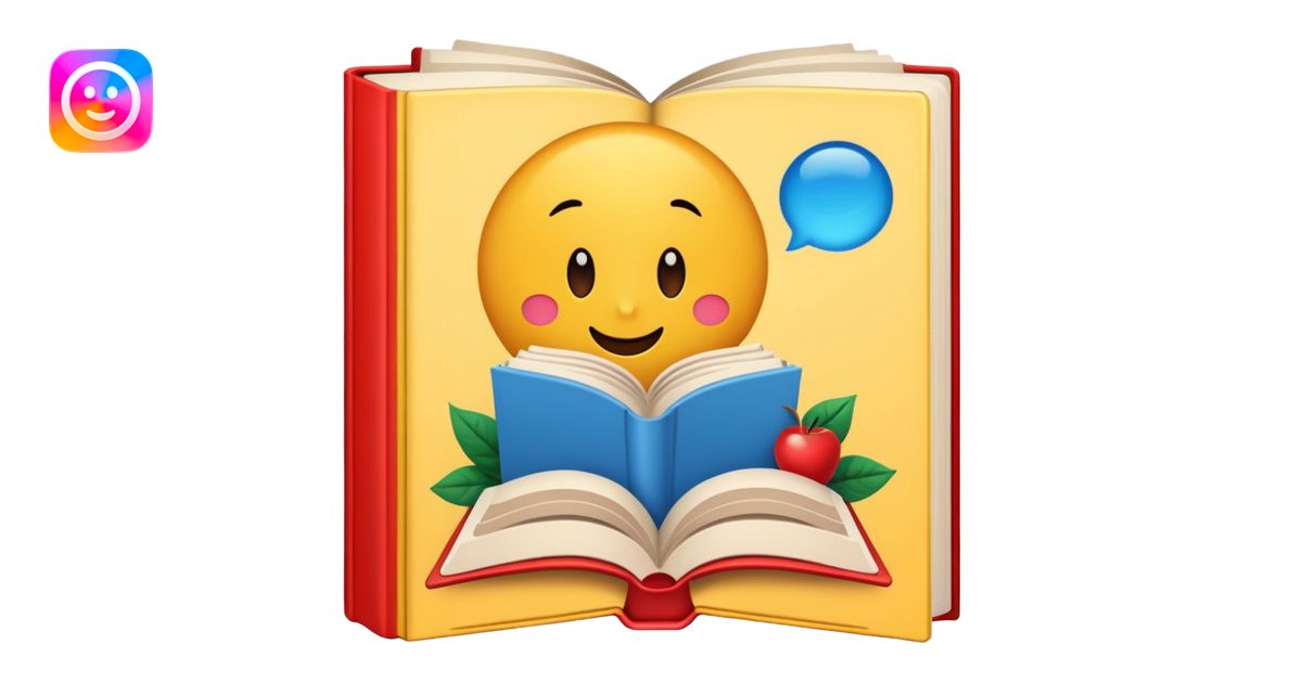 A book with a comic emoji | AI Emoji Generator