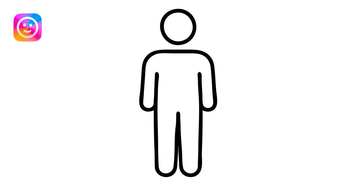 human figure with natural body type, neutral pose, simple style icon ...