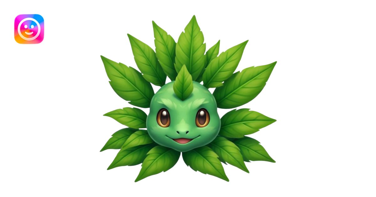 Pokemon red and green legendary grass type emoji | AI Emoji Generator