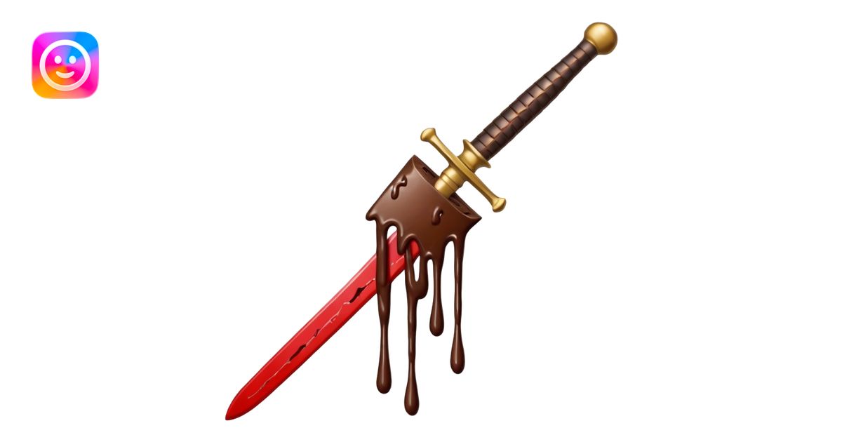 Blood on sword with chocolate emoji | AI Emoji Generator