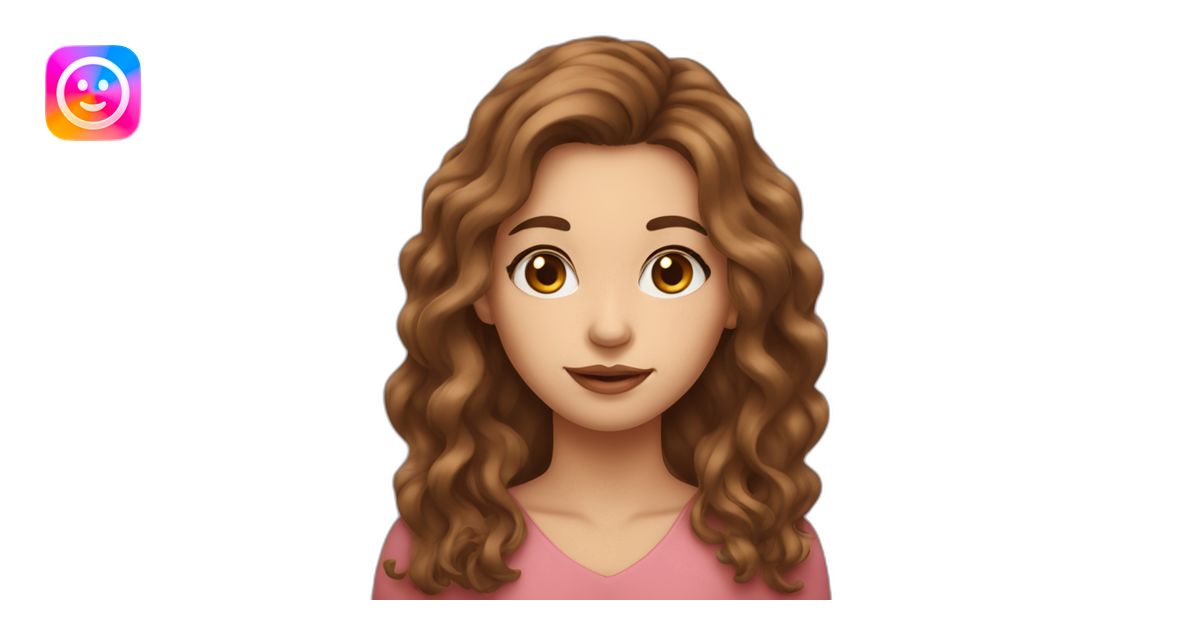 long wavy brown hair girl with thin face and makeup from head to chest ...