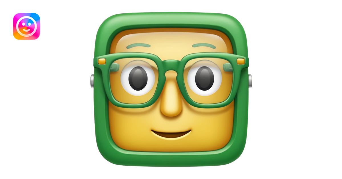 Green Square Spects. only spects. emoji | AI Emoji Generator