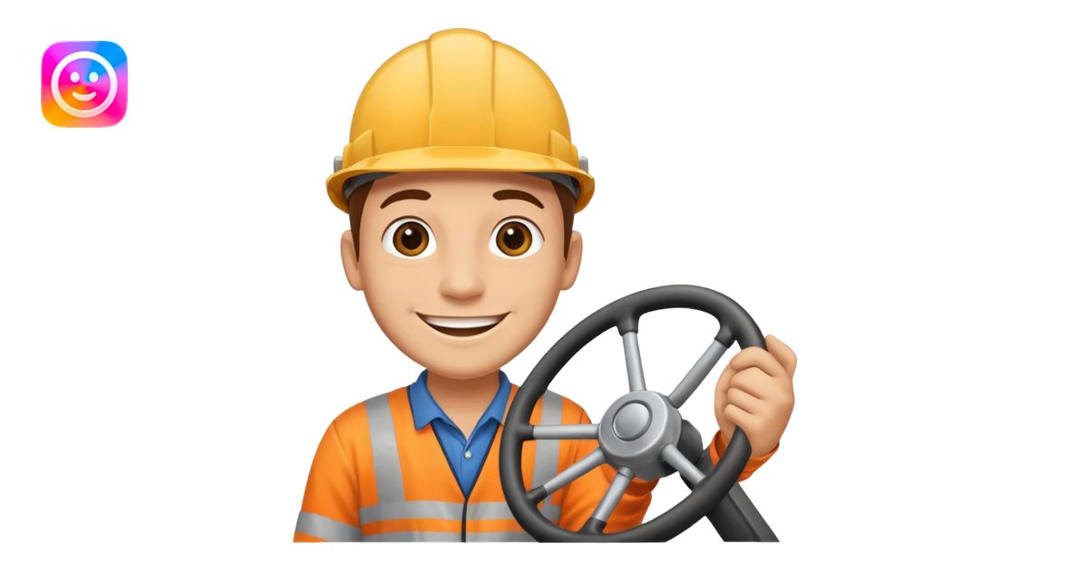 Scaffolder driving lorry after passing driving test emoji | AI Emoji ...