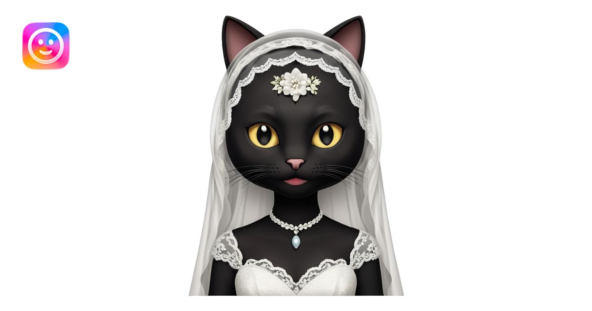 black cat bride emoji | AI Emoji Generator