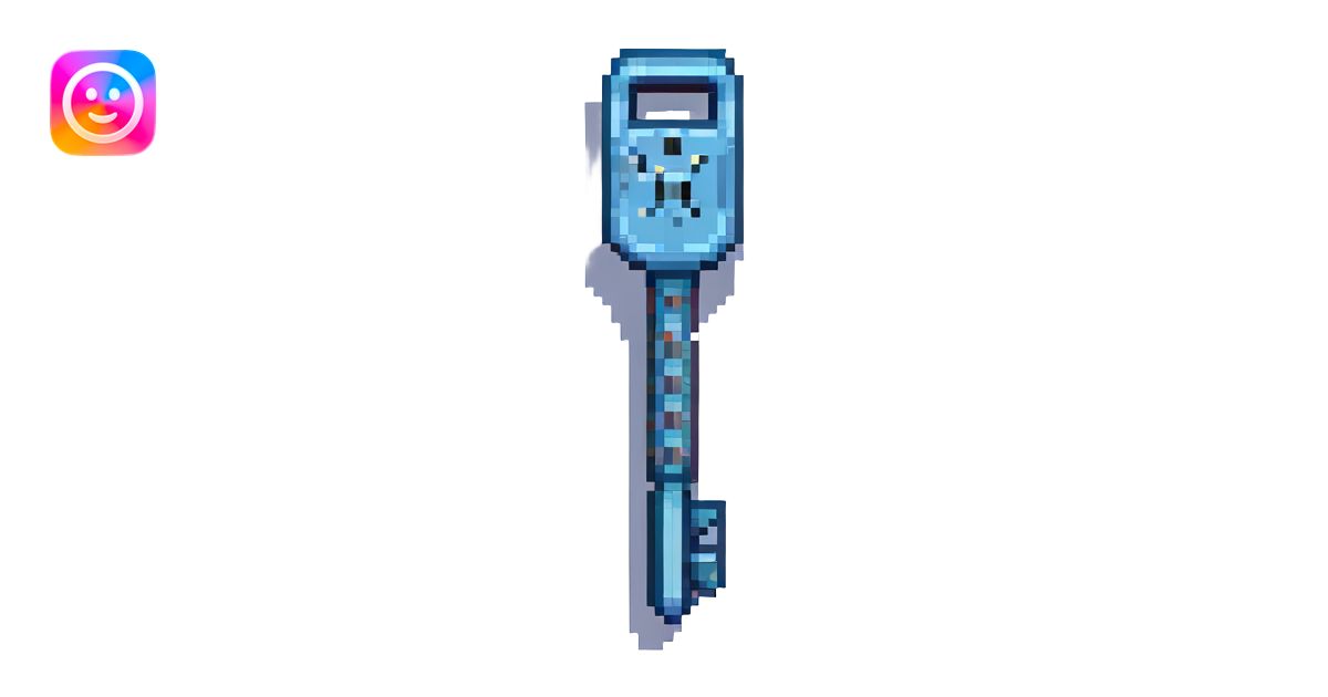 pixel art lockpick, Minecraft style, blue steel look emoji | AI Emoji ...