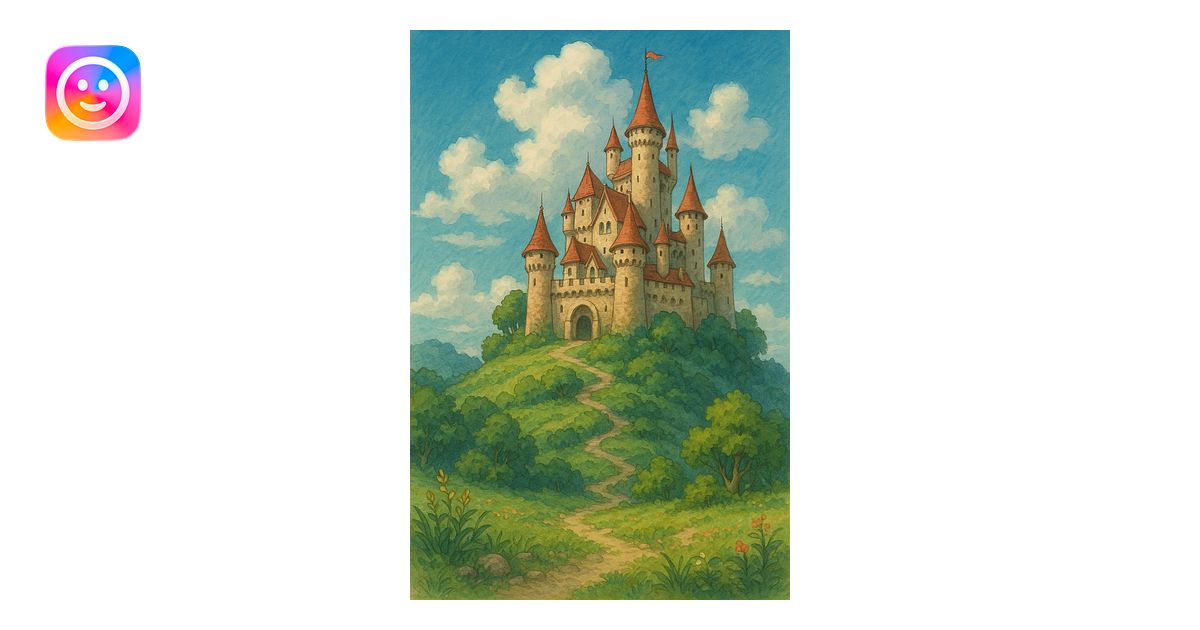castle fairy tales illustration | AI Emoji Generator