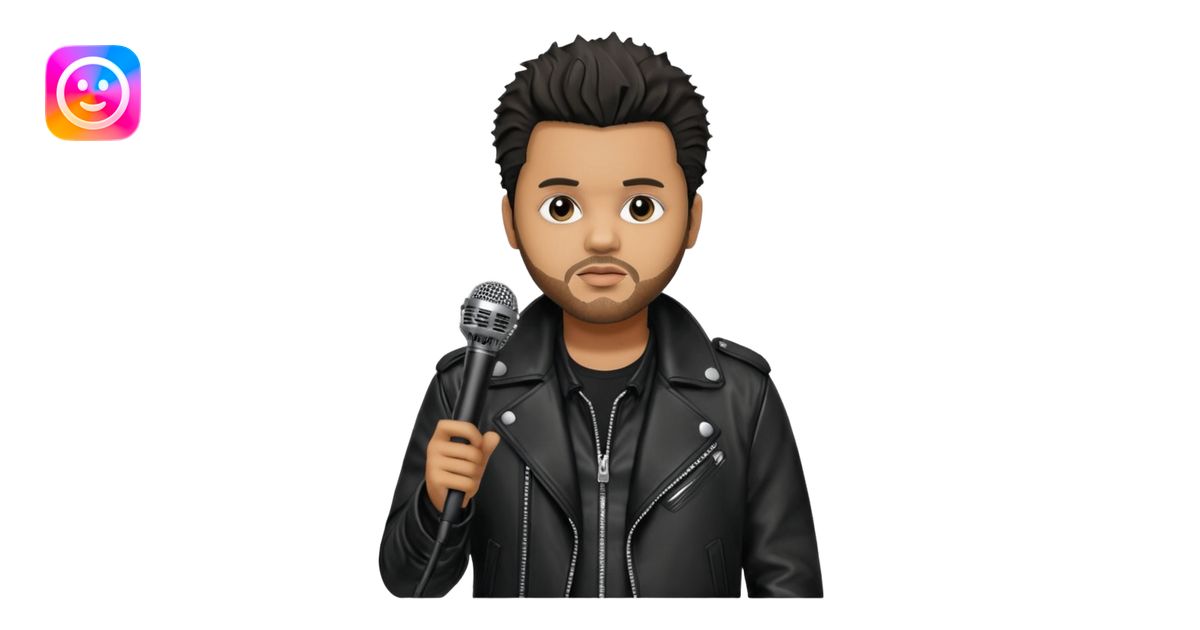 The weeknd holding microphone emoji | AI Emoji Generator