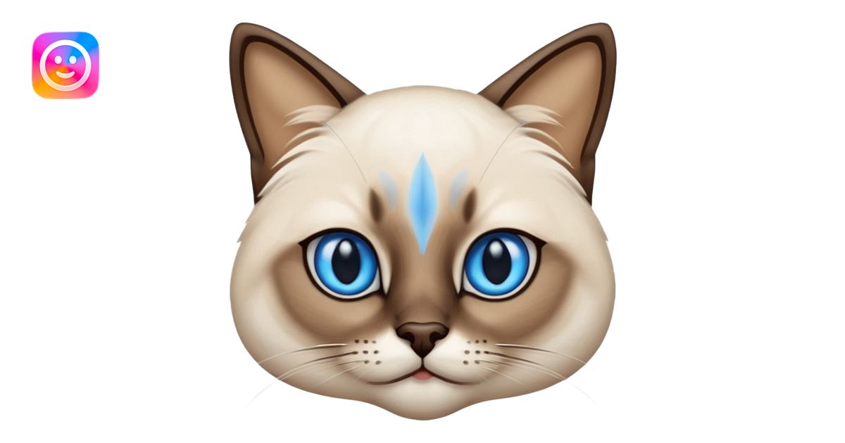 Siamese cat face long hair fur emoji | AI Emoji Generator