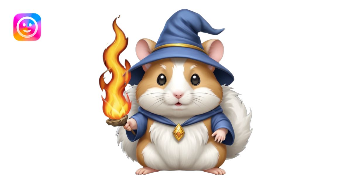 wizard hamster summoning fire emoji | AI Emoji Generator