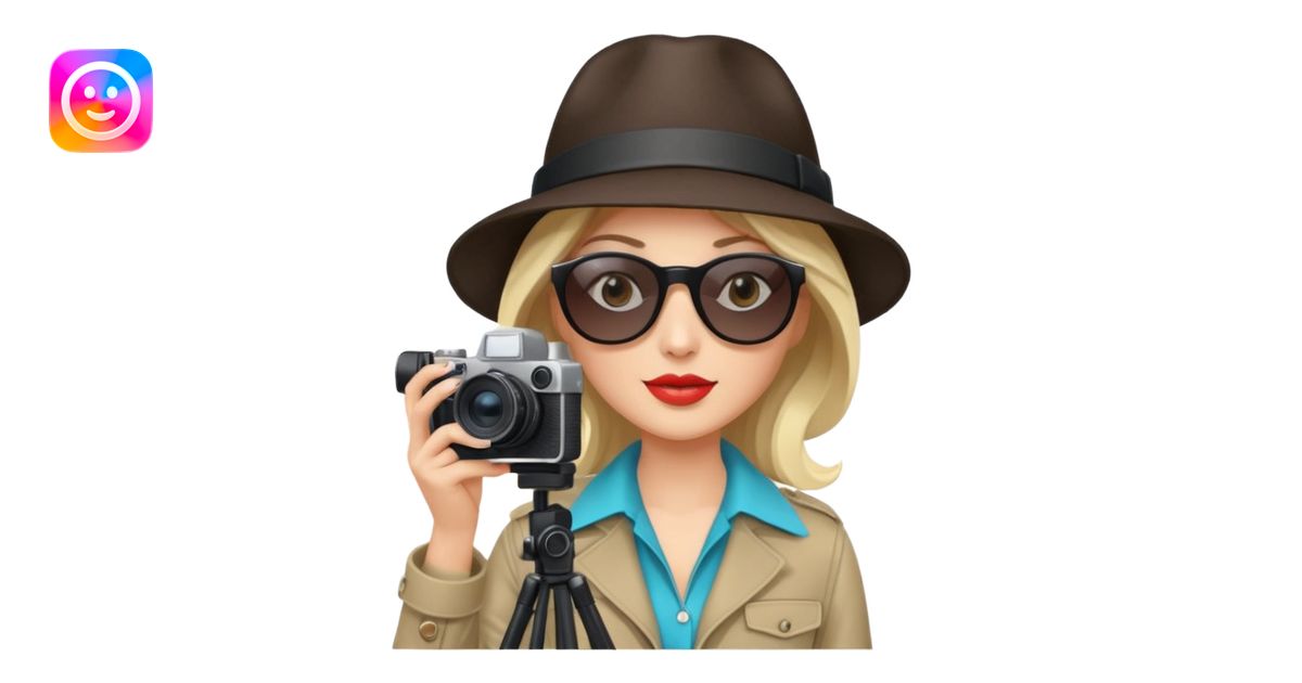 female papparazzo tabloid journalist emoji | AI Emoji Generator