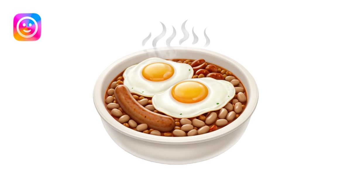 English Breakfast: Sausage and beans bowl emoji | AI Emoji Generator