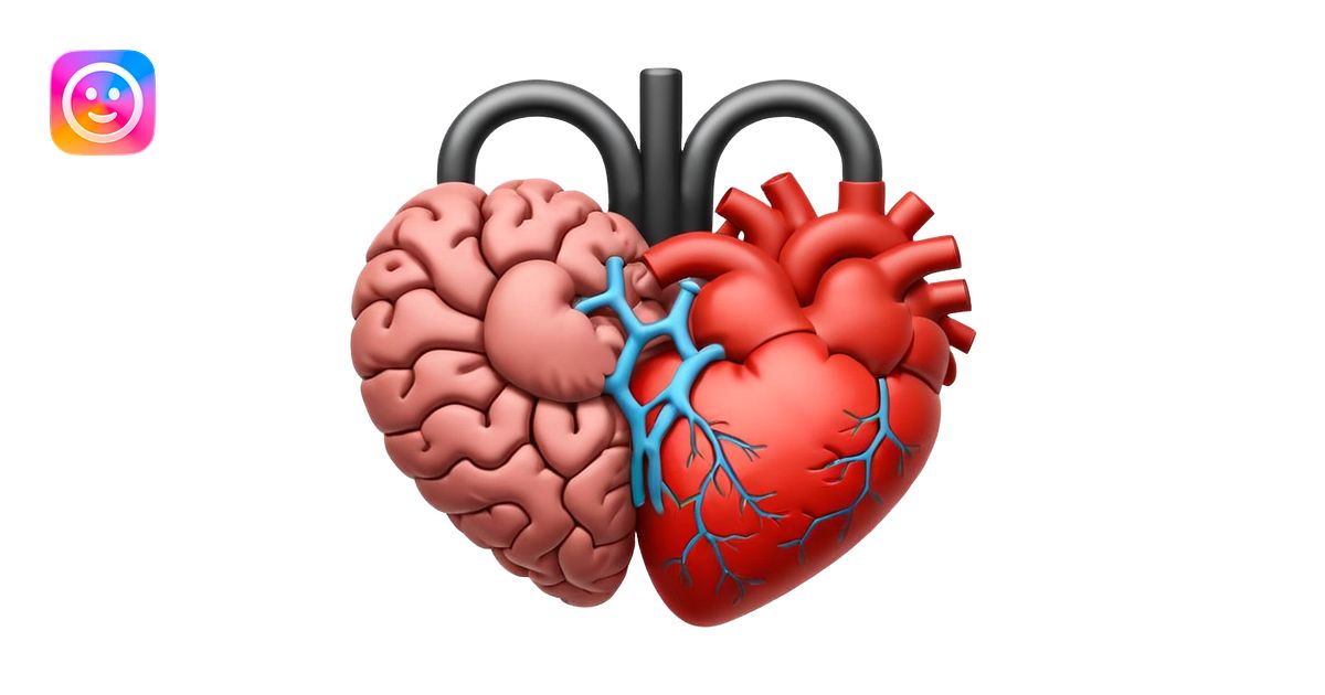 heart, brain and muscle icons together emoji | AI Emoji Generator
