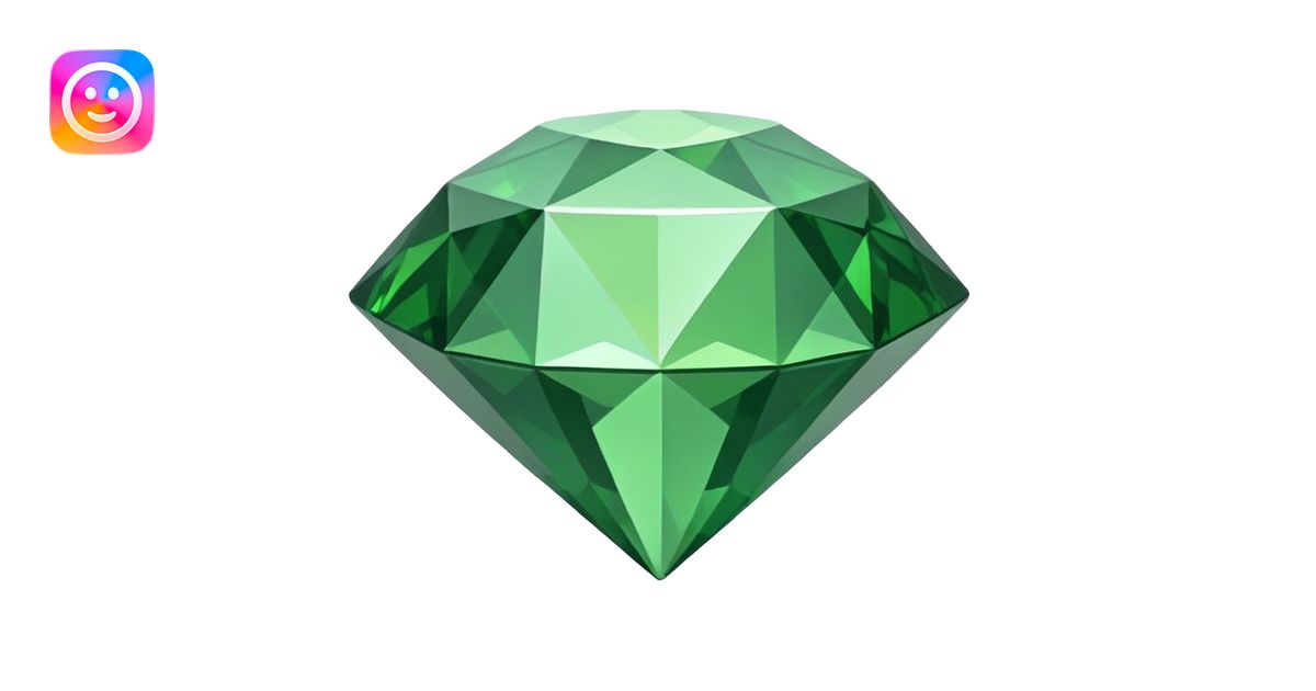 generate a green diamond geometrical form 2D emoji | AI Emoji Generator