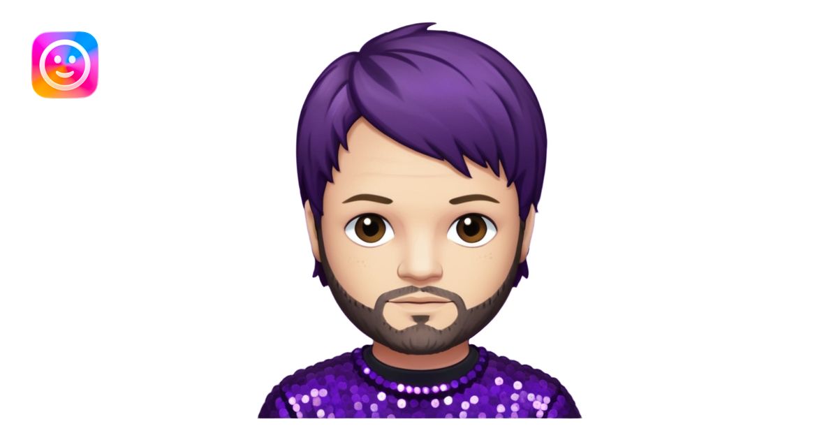 Bam Margera from Jackass with dark brown hair, dark purple sequin ...