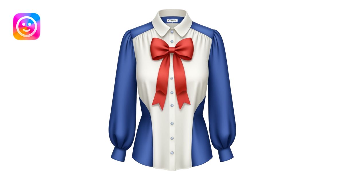 ehit blouse with ribbon emoji | AI Emoji Generator