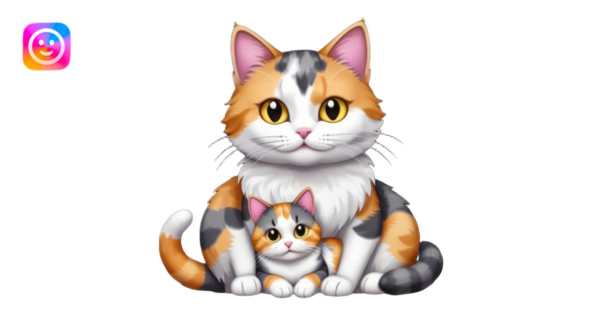 full body colourful light patched calico + white tabby cat cuddling a ...
