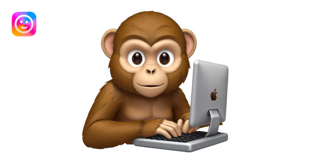 monkey typing the keyboard emoji | AI Emoji Generator