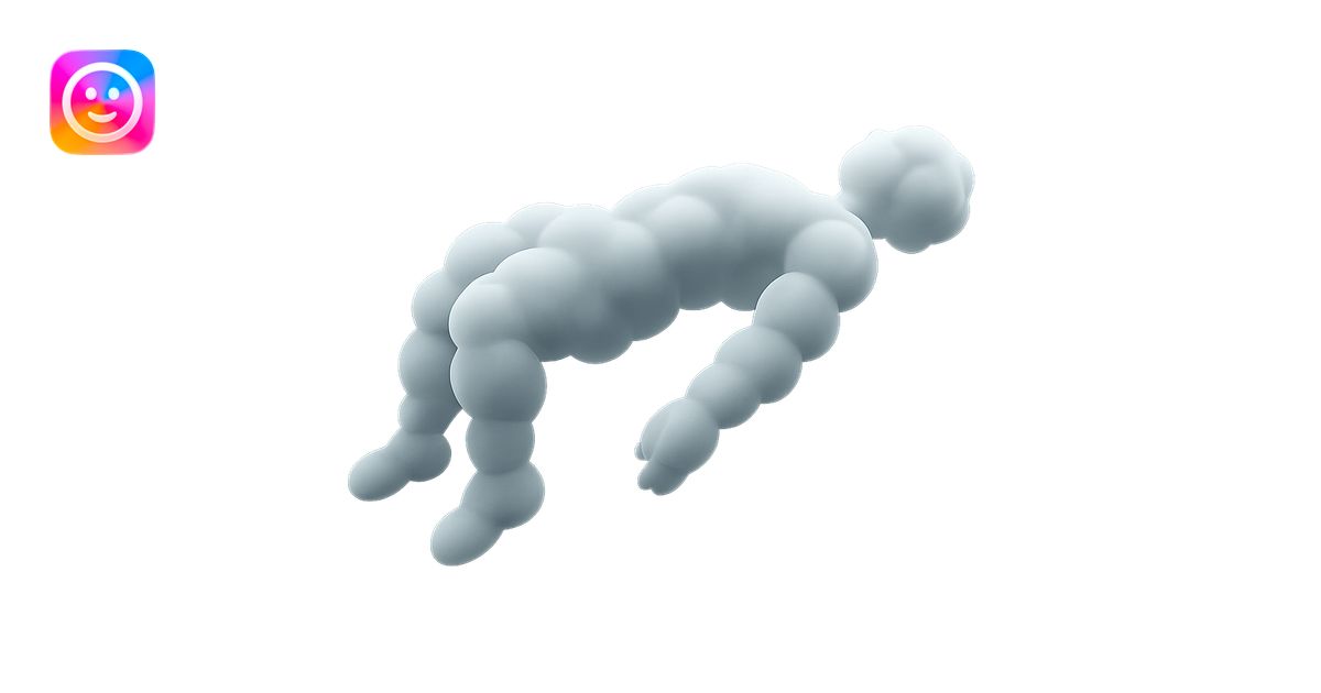 side view of unconscious person flying torso up, legs and arms down ...