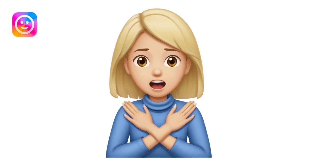 girl crossing her hands around her neck screaming emoji | AI Emoji ...