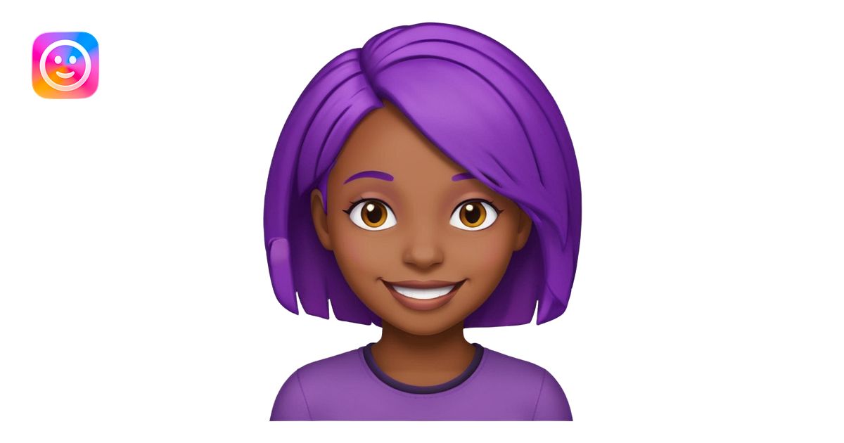 nerd emoji but it’s a black girl with purple hair emoji | AI Emoji ...