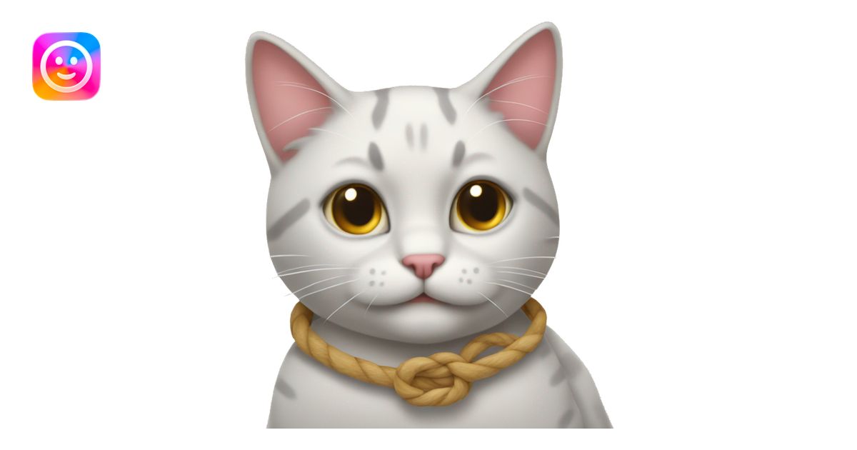 Gatito tierno con lazo emoji | AI Emoji Generator