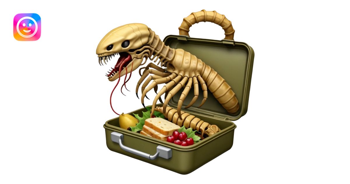The Predator, as in the 1987 movie, eating an Alien facehugger from a ...