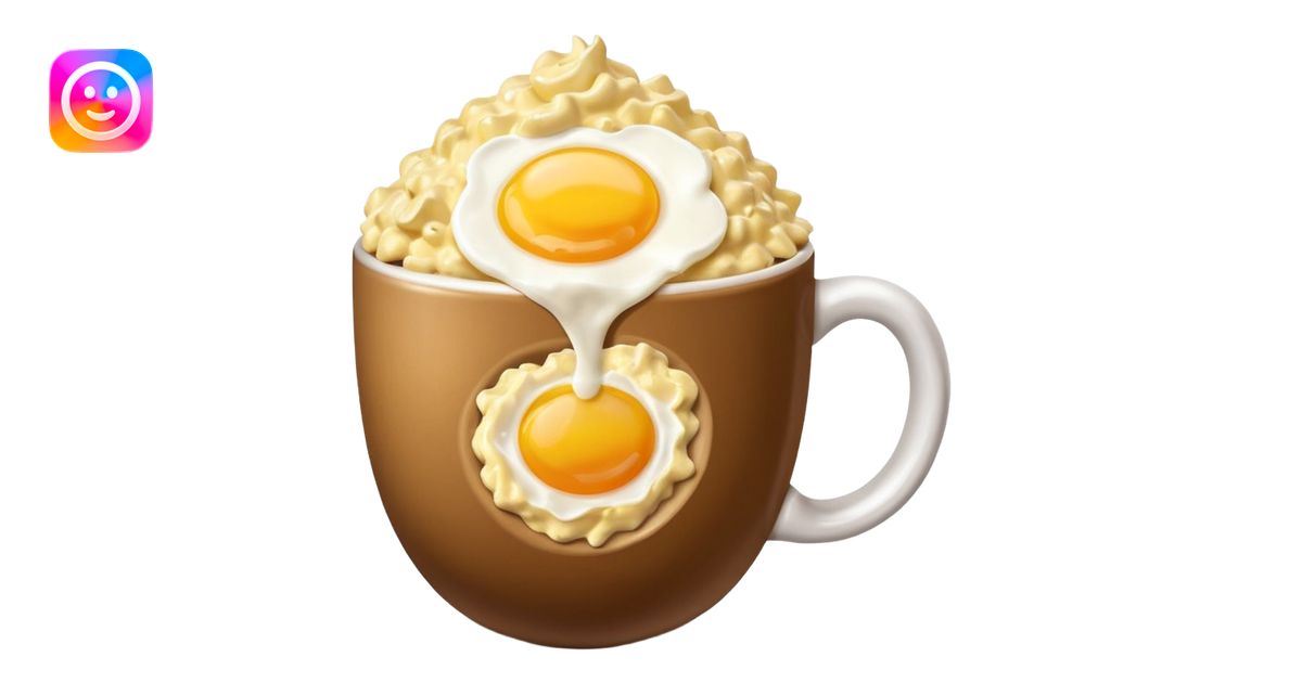 Protein Coffee + Egg Scramble emoji | AI Emoji Generator
