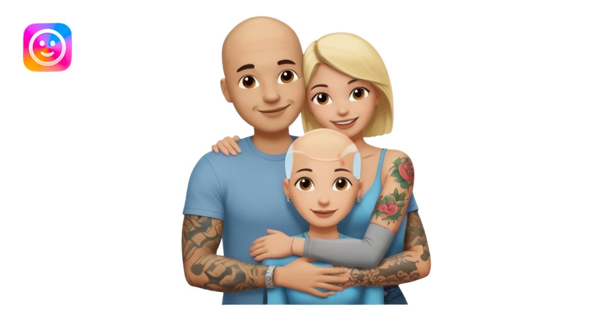 throuple tatted bald boyfriend with two girlfriends blonde and brunette ...