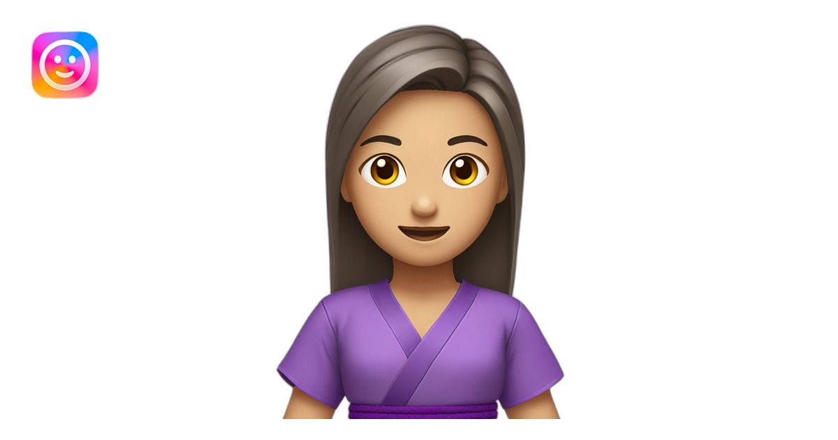 Girl with purple martial arts belt emoji | AI Emoji Generator