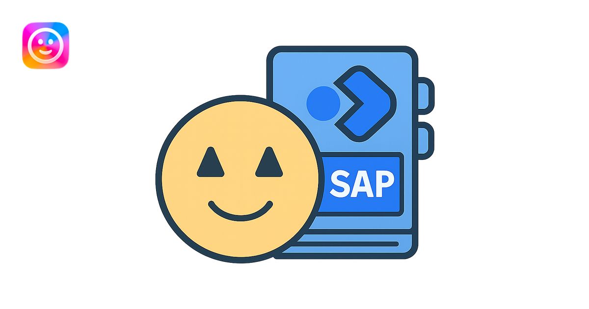minimal unified emoji with abstracted LeanIX and SAP logos merged with ...
